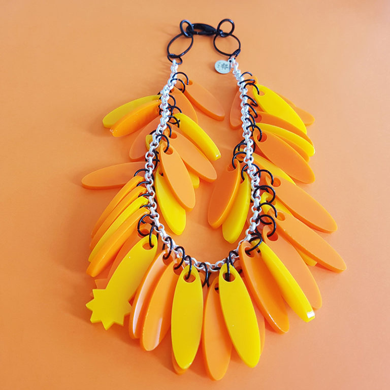 New Design: A bold orange statement necklace - pop-a-porter